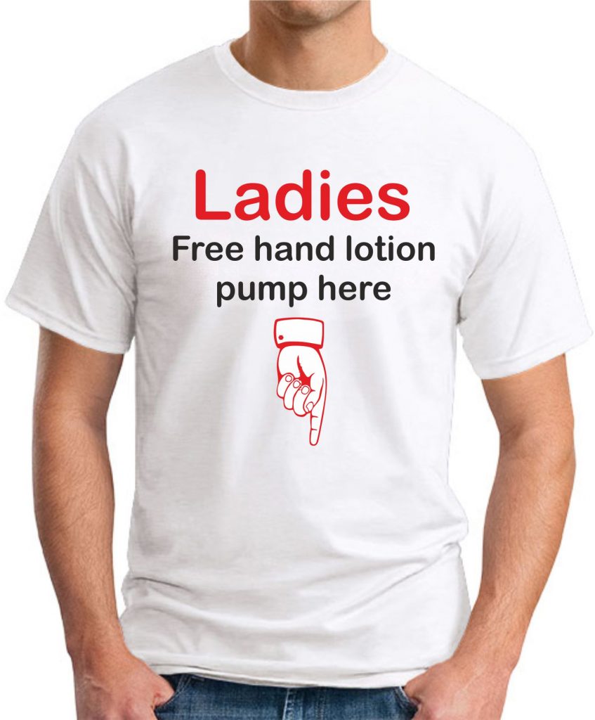 LADIES FREE HAND LOTION T-SHIRT - GeekyTees